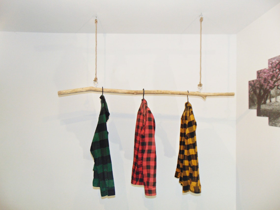 Hanging Driftwood Branch Clothing Rack - Etsy