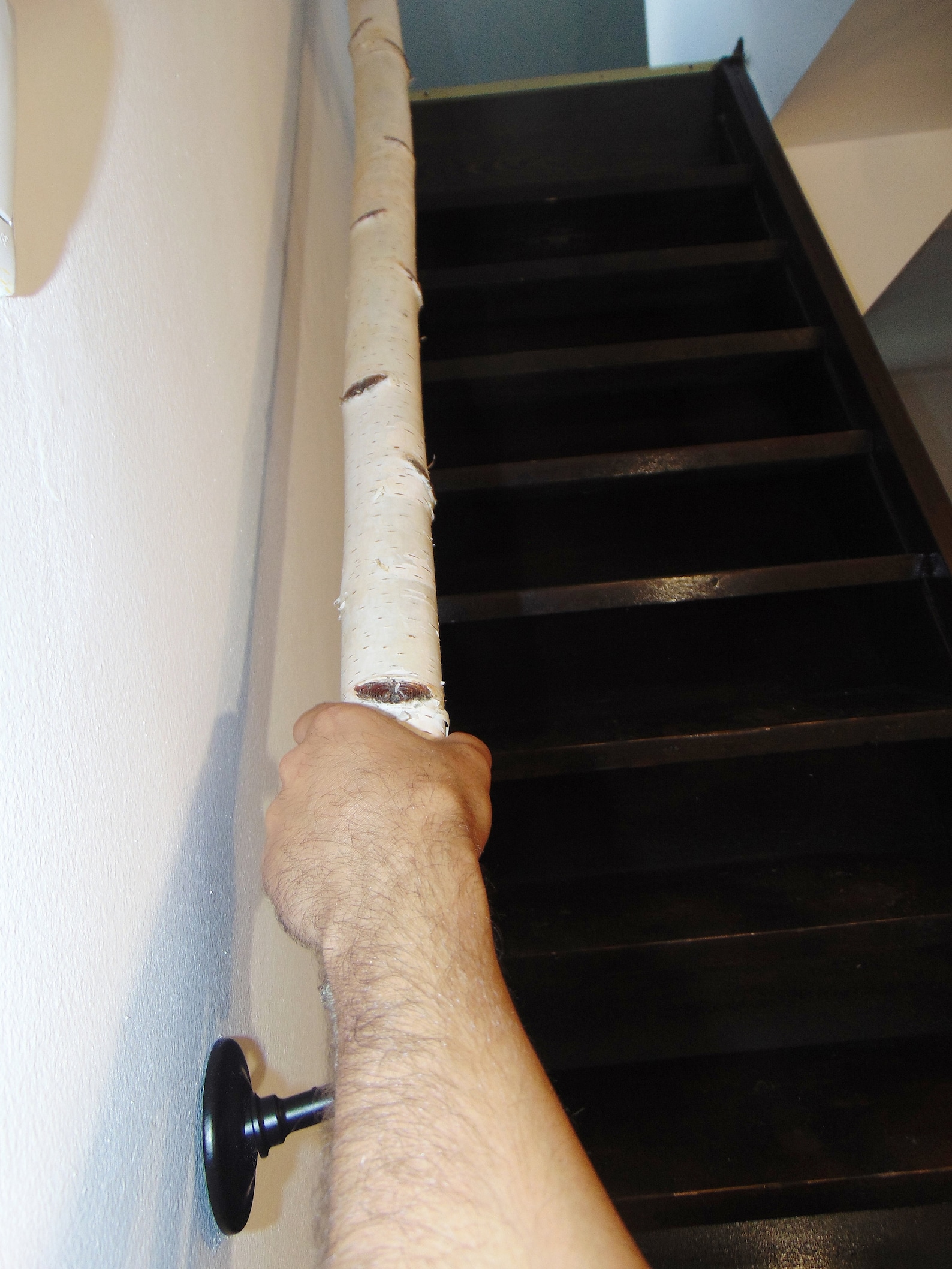 Kit Staircase Handrail,birch Log Handrail,wall Mounted Hand Rail ...