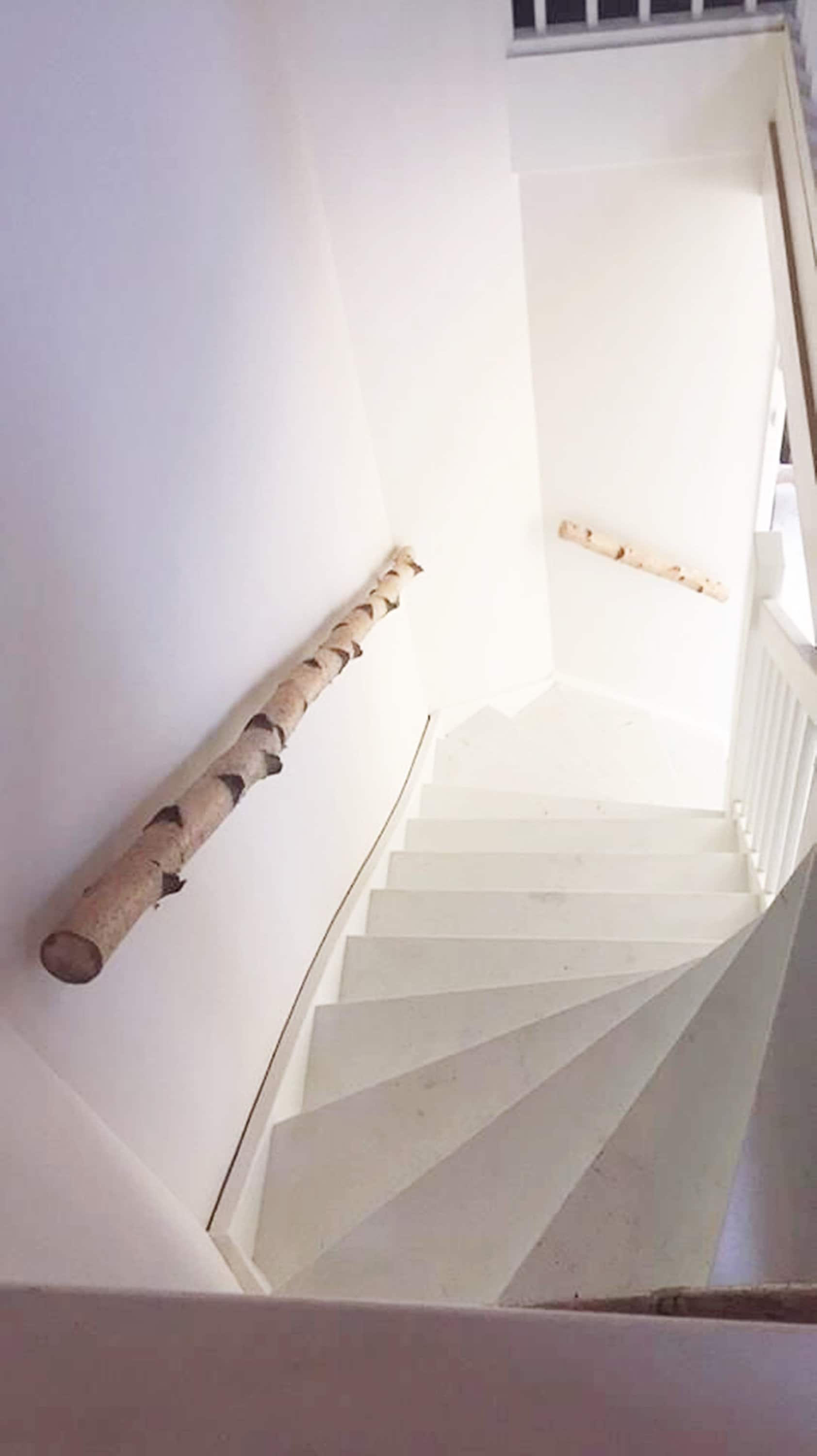 Kit Staircase Handrail,birch Log Handrail,wall Mounted Hand Rail ...