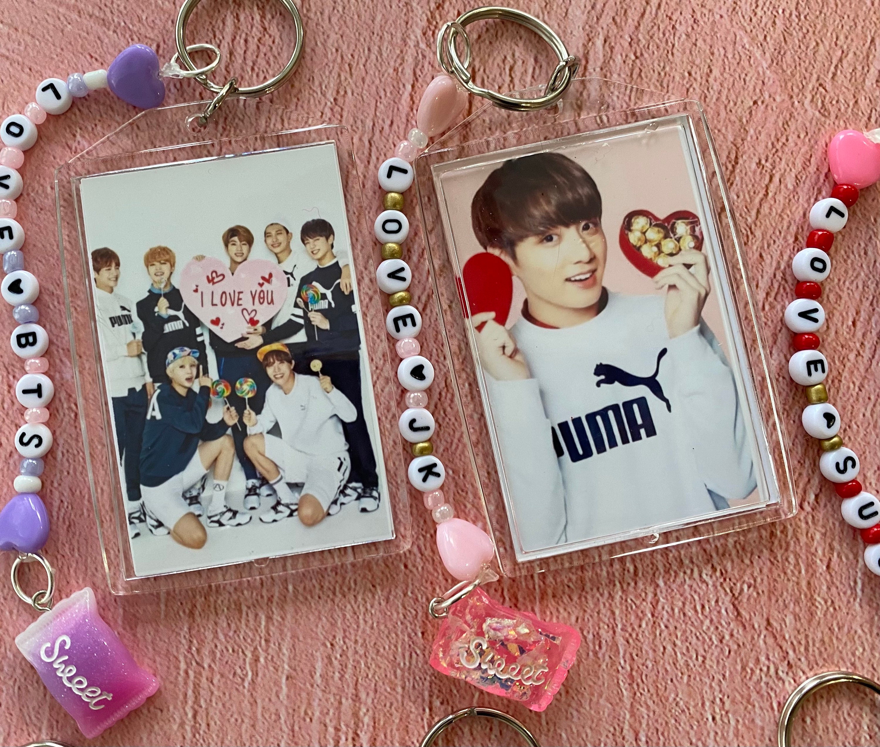 BTS Inspired Double Sided Bias Keychains Valentines Keychains | Etsy