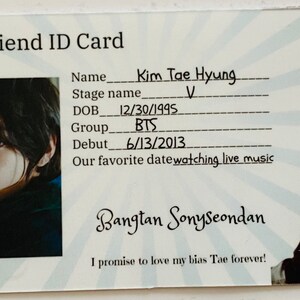 Kpop BTS Indentification ID Card, BTS My Boyfriend Wallet Card, K-pop ...