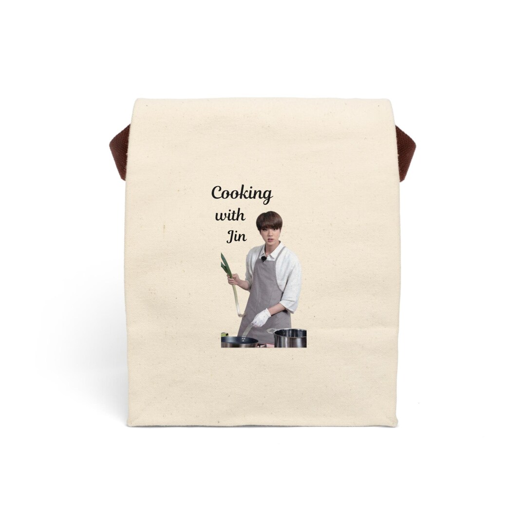 BTS Cooking With Jin Canvas Lunch Bag With Strap, Jin Lunch Bag, BTS ...