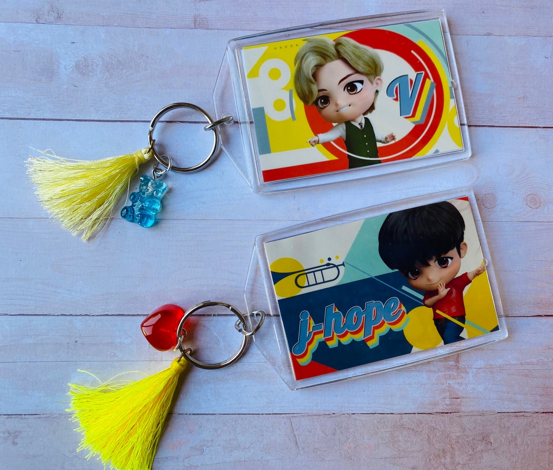 BTS Inspired Tiny Tan Dynamite Keychain | Etsy