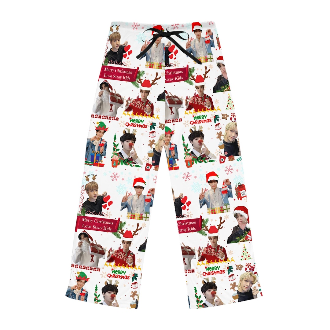 Stray Kids Christmas Womens Pajama Pants, Holiday Kpop Pajama Pants ...