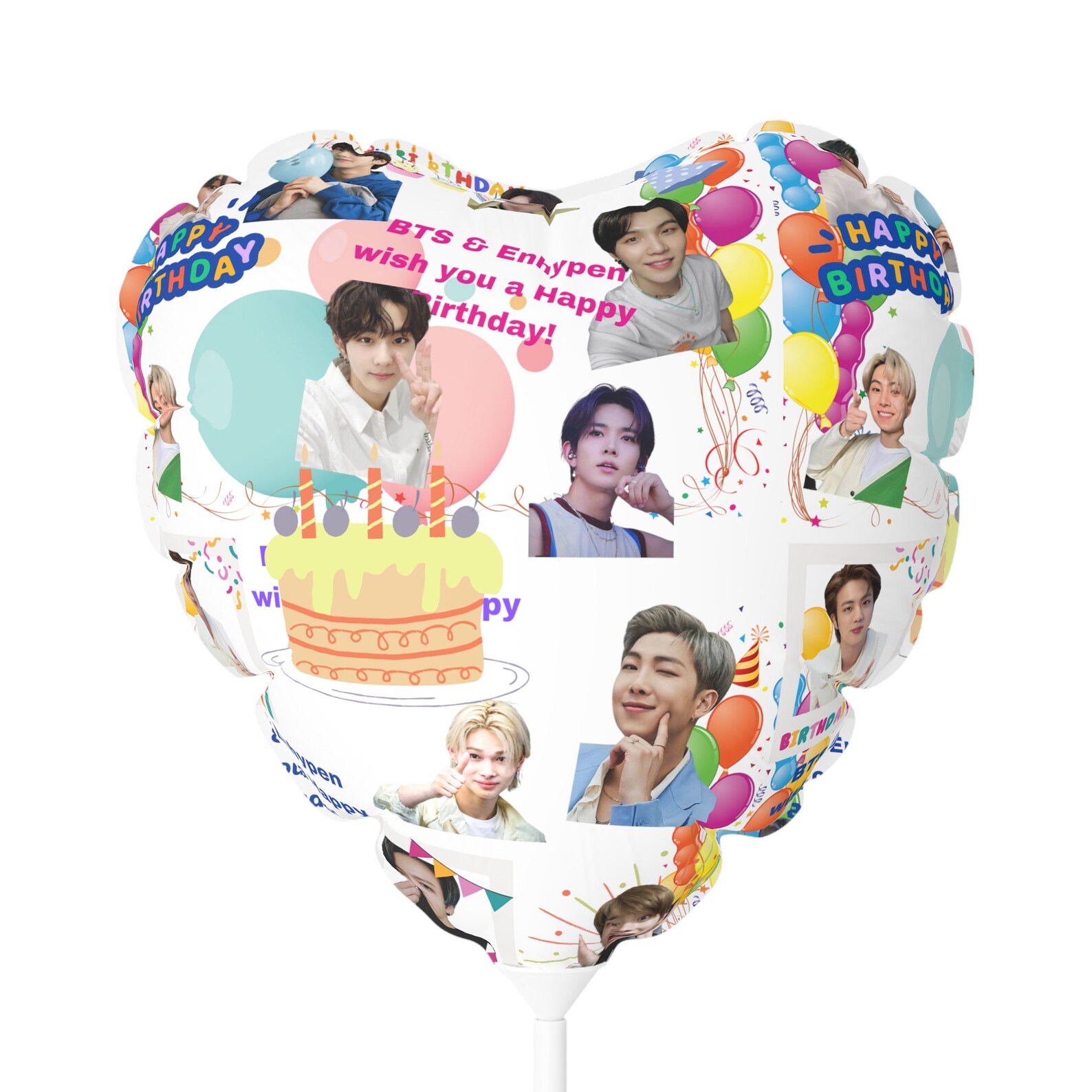 Kpop BTS Enhypen Combo Mylar Balloon 11", Happy Birthday Balloon, BTS ...
