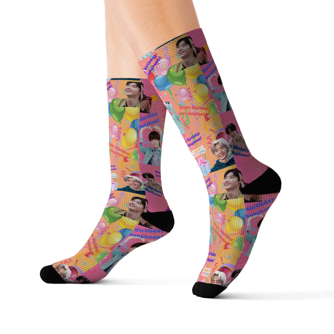 Happy Birthday Enhypen Inspired Sunghoon Socks, Kpop Socks, Kpop Merch ...