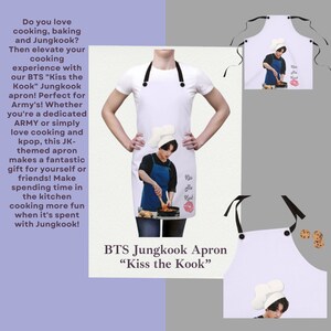 BTS Jungkook Apron, Kpop, Kiss the Kook Jungkookie Apron Baking Kpop JK ...
