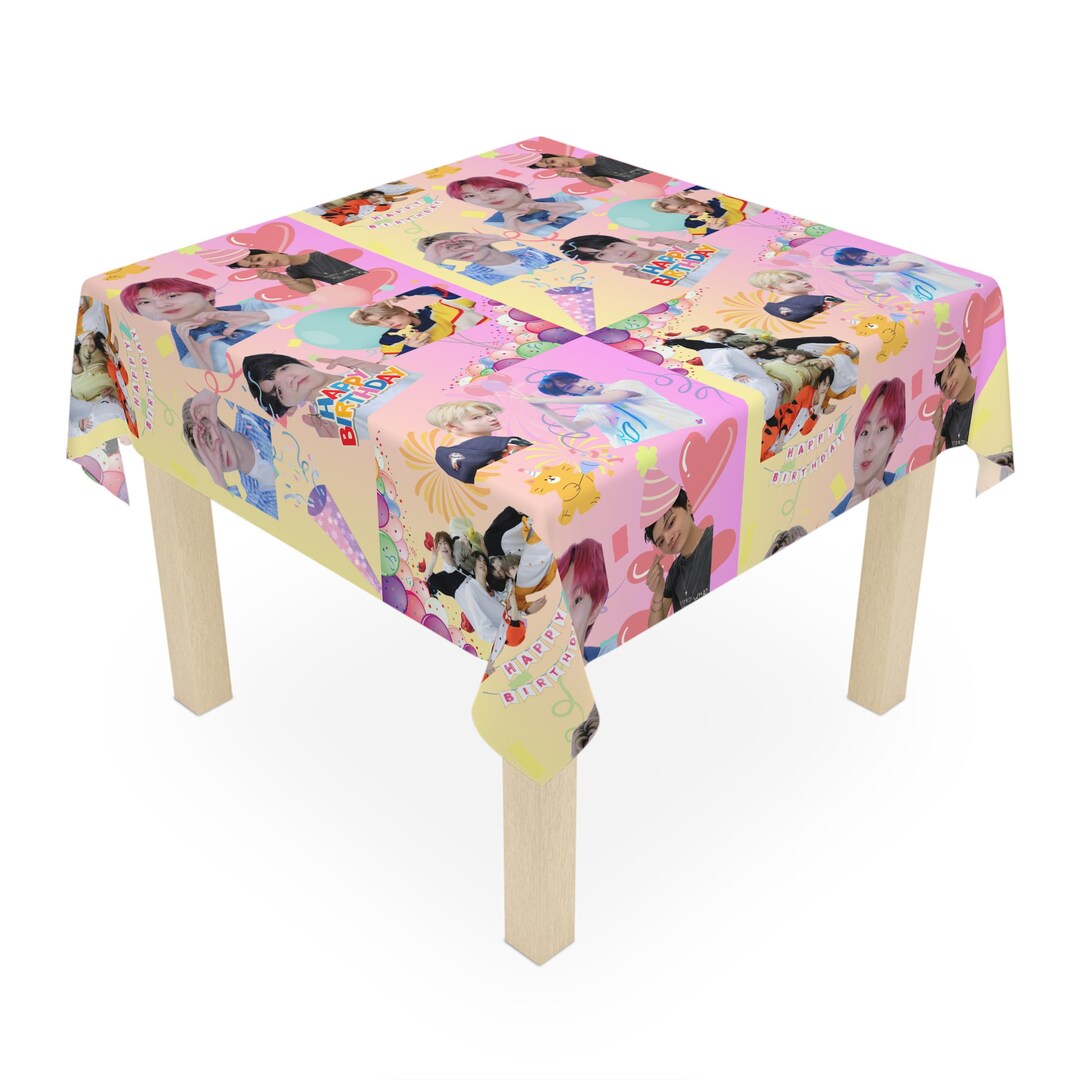 Kpop Enhypen Happy Birthday Tablecloth, Kpop Party Tablecloth, Enhypen ...