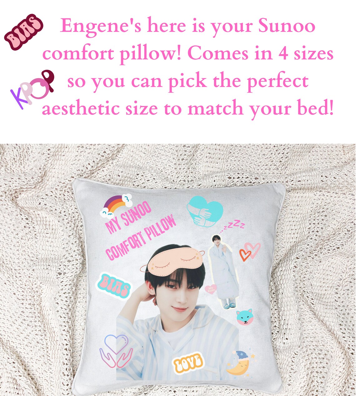 Enhypen Inspired Sunoo Square Pillow Room Decor Kpop Room - Etsy