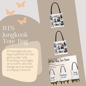 Kpop Tote Bag, BTS Jungkook Tote Bag, K-pop Shopping Bag, Kpop Fandom ...