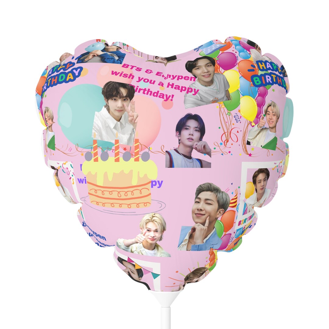 Enhypen and BTS Inspired Mylar Balloon 11", Happy Birthday Balloon, BTS ...