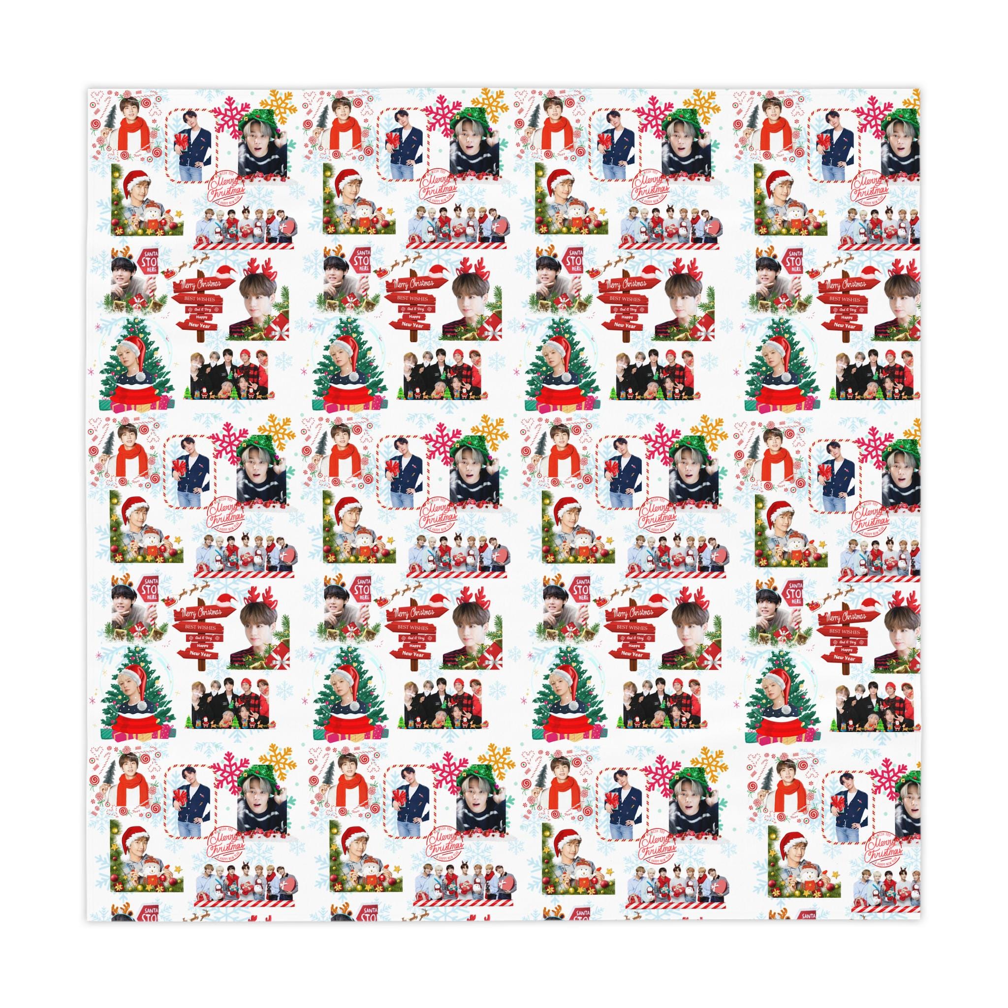 BTS OT7 Christmas Tablecloth, Kpop Christmas Tablecloth, BTS Holiday ...