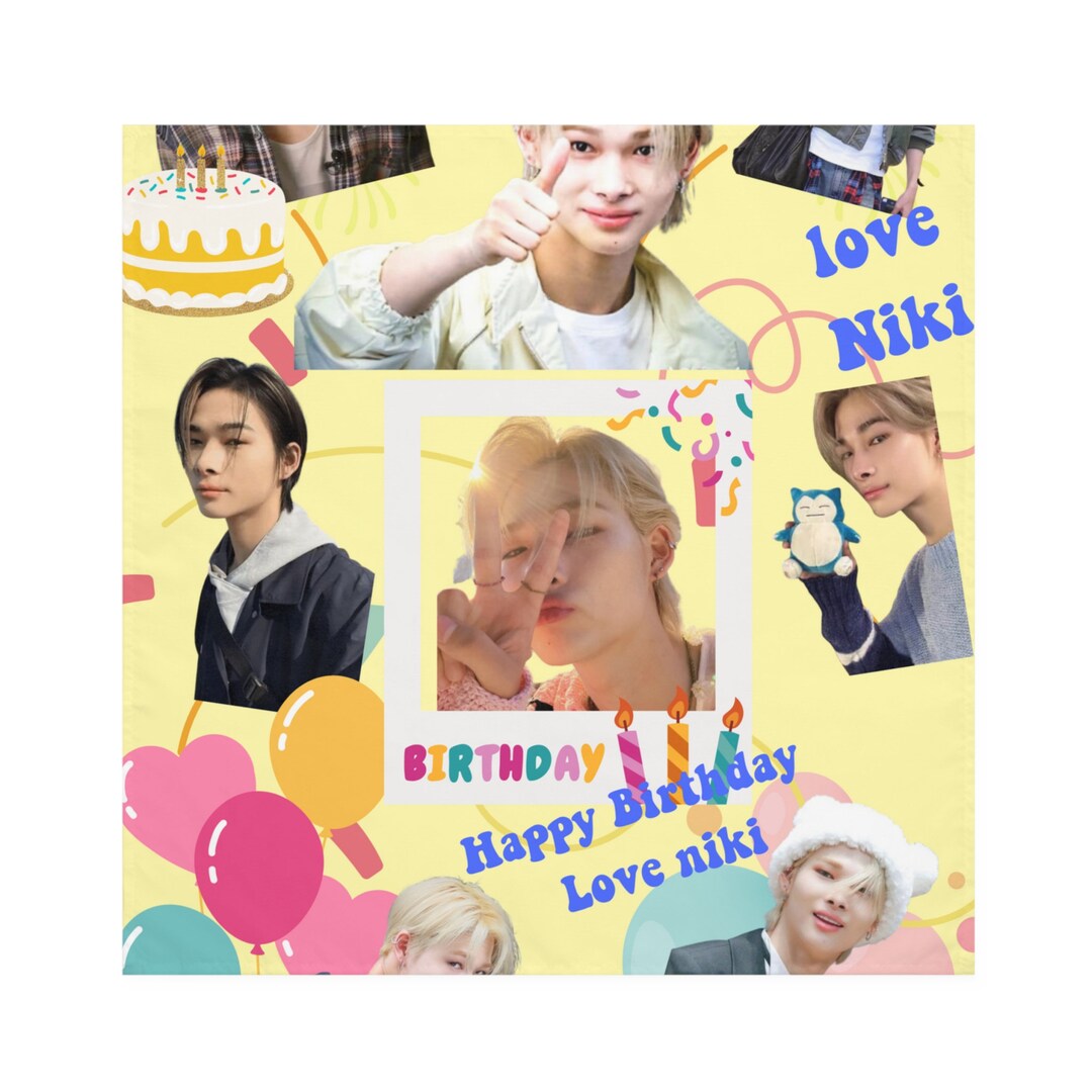 Enhypen Inspired Niki Set of 4 Cloth Birthday Napkins Kpop - Etsy