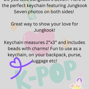 BTS Inspired Double Sided Jungkook Seven Keychain , Kpop Keychains ...
