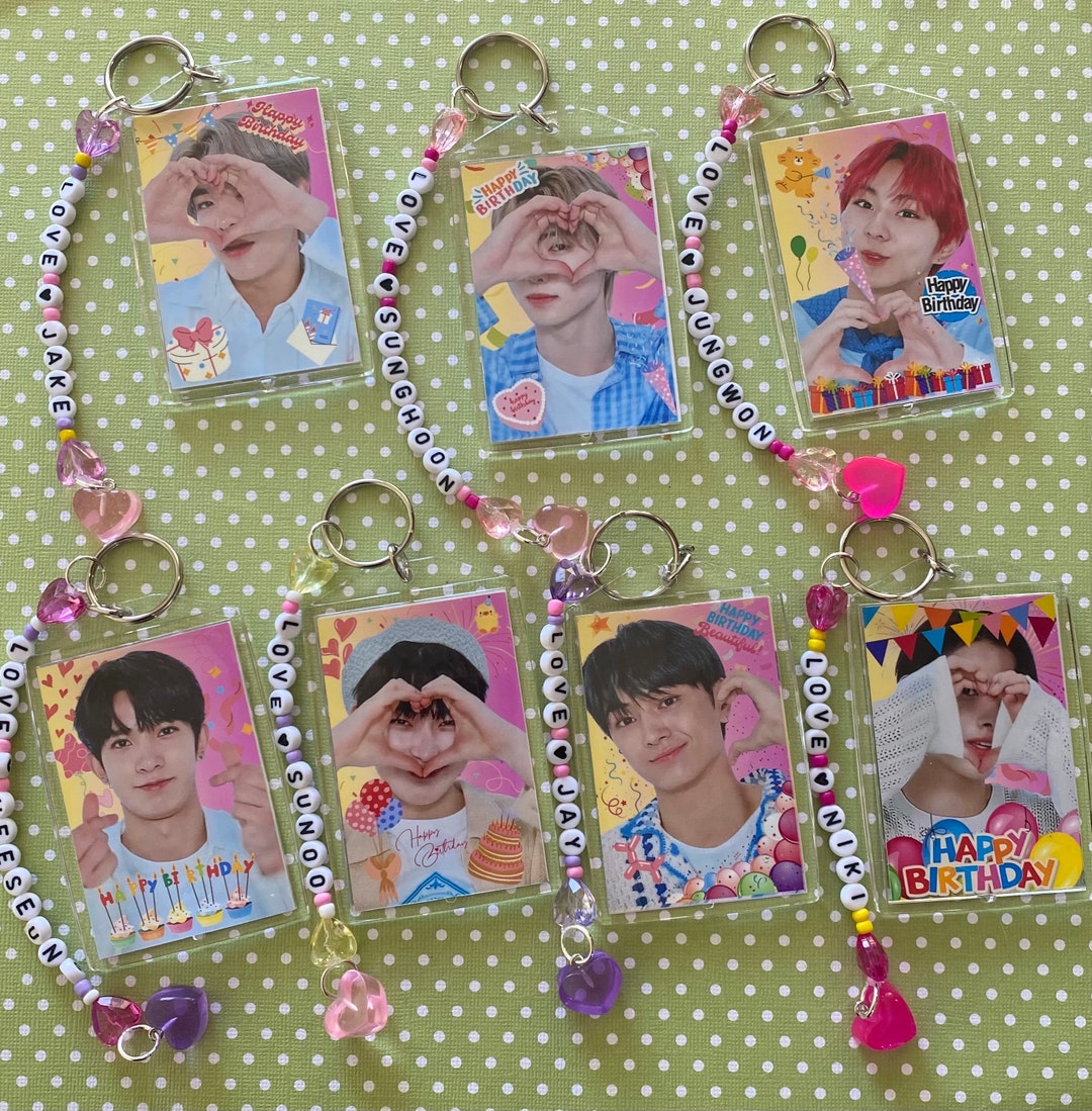 Enhypen Inspired Double Sided Bias Keychains, Happy Birthday Keychains ...