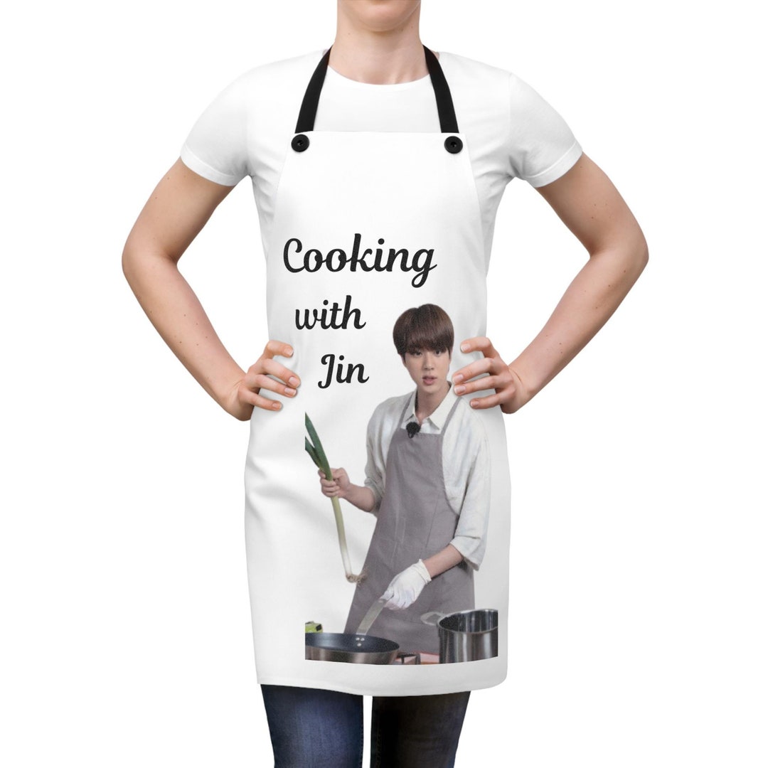 Kpop BTS Cookin With Jin Apron, Seokjin Apron, Kpop Kitchen Accessories ...