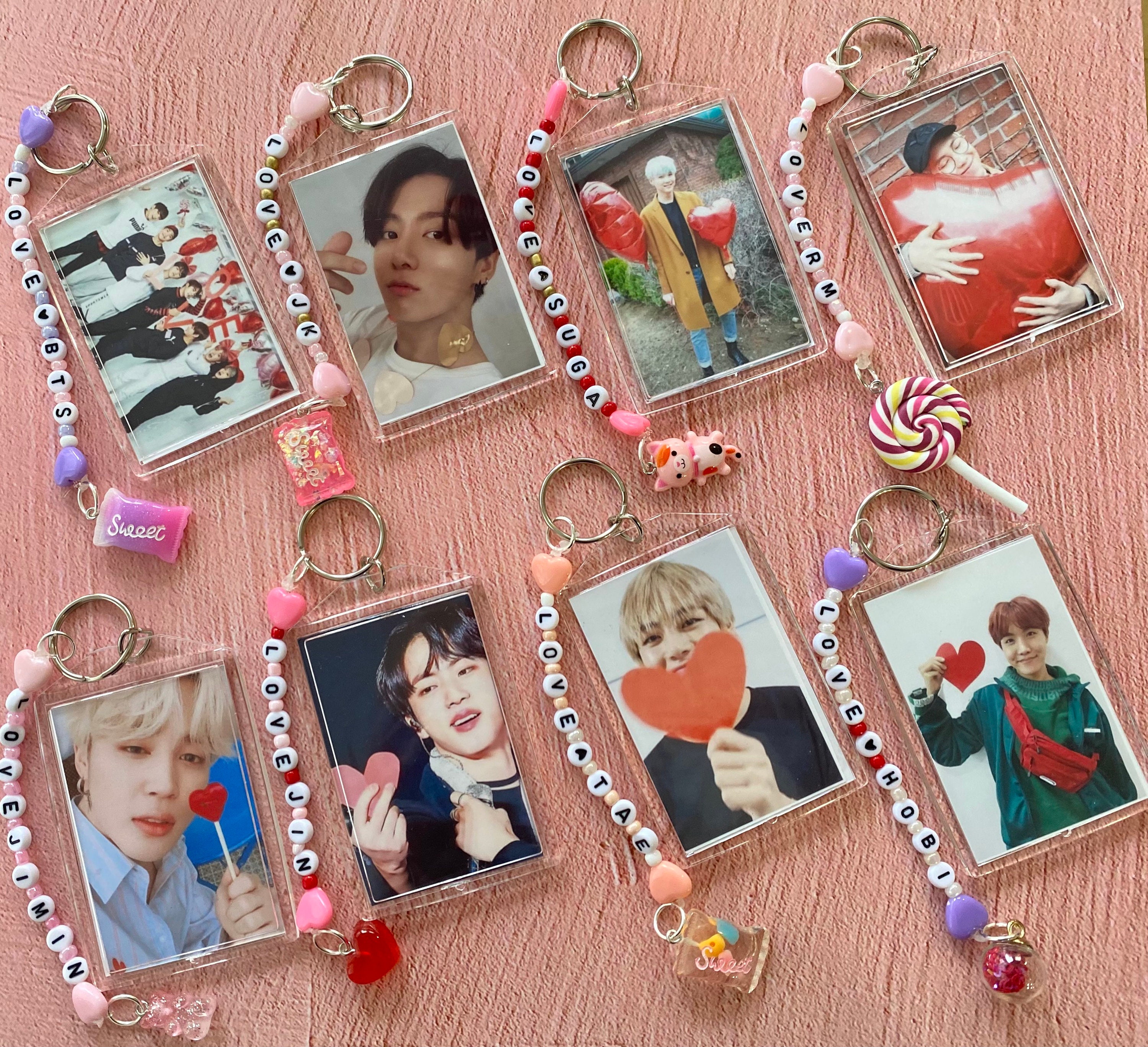 BTS Inspired Double Sided Bias Keychains Valentines Keychains | Etsy