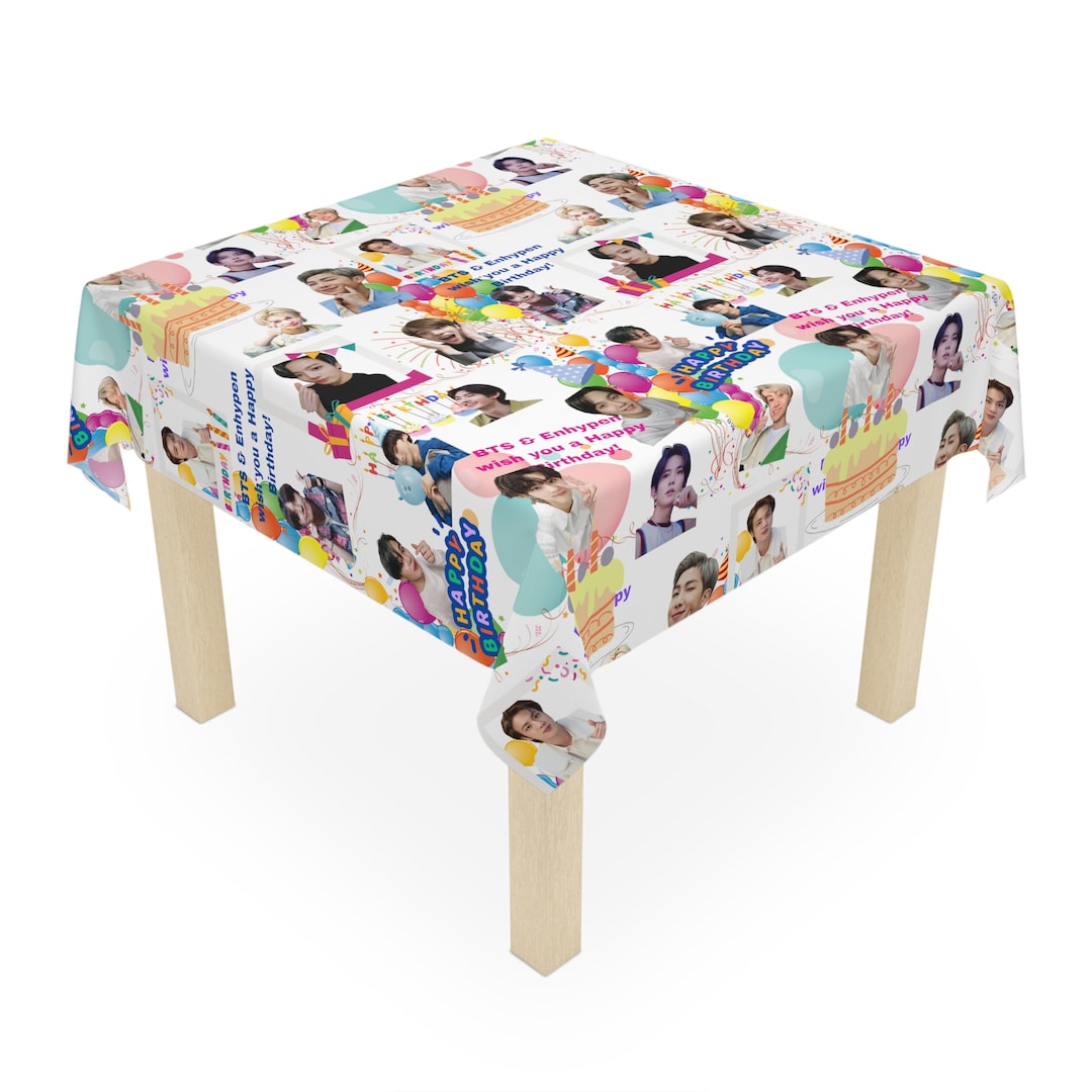 Kpop Enhypen BTS Happy Birthday Tablecloth, Kpop Party Tablecloth ...