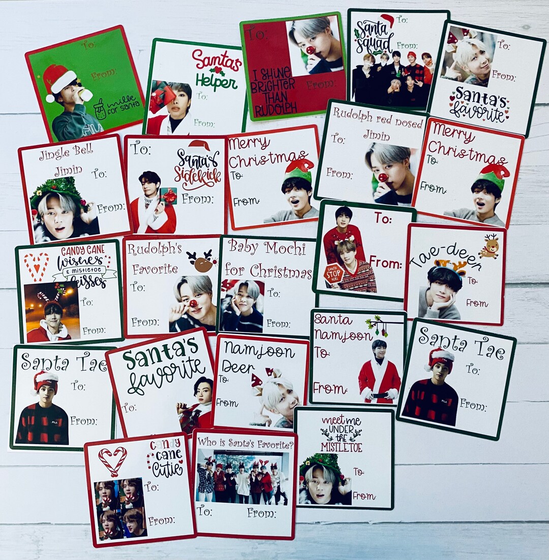 BTS Inspired Christmas Tags Labels Gift Tags, Gift Tags, K Pop ...
