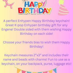 Enhypen Inspired Double Sided Bias Keychains, Happy Birthday Keychains ...