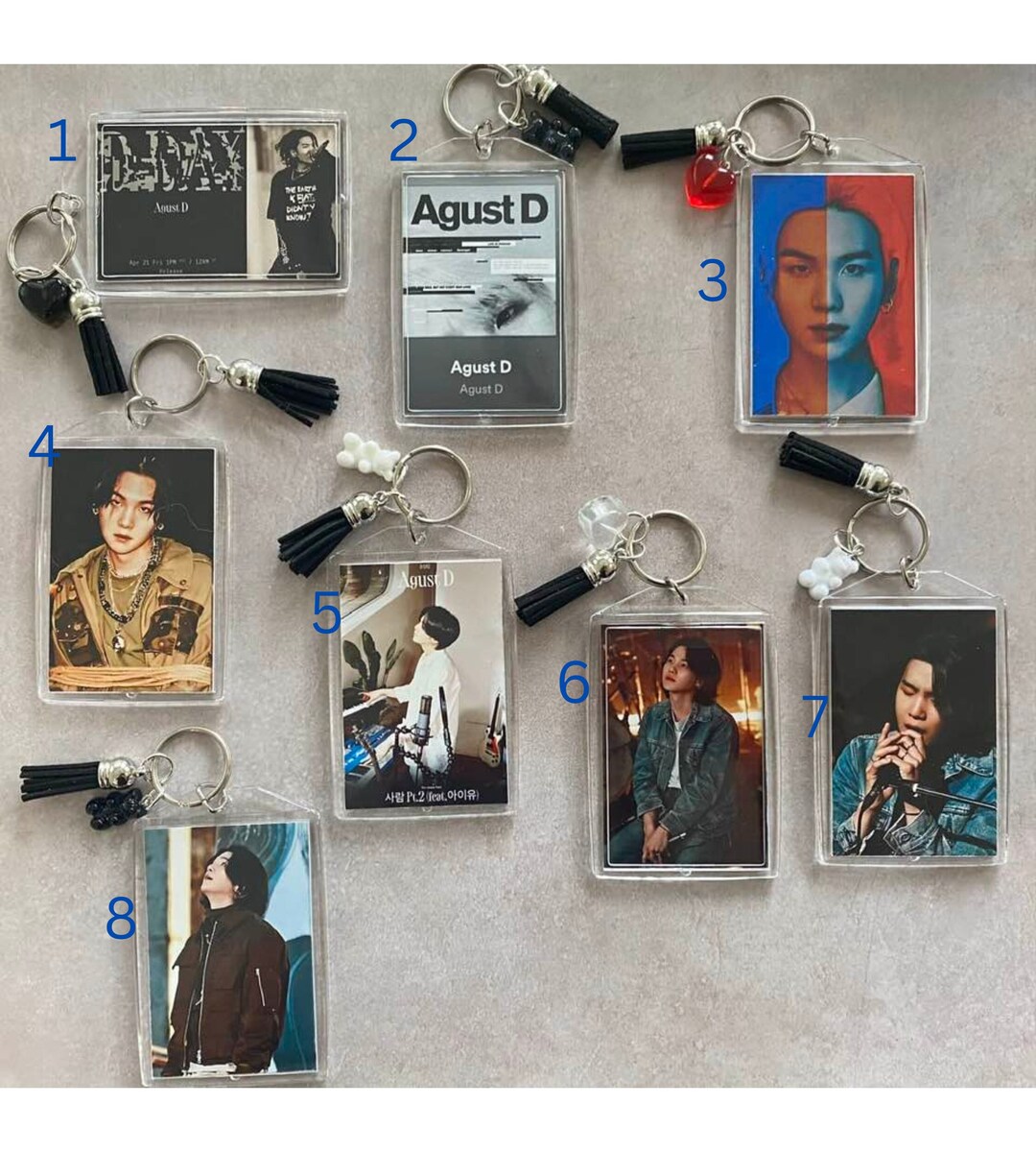 Agust D Double Sided Keychains, Kpop Keychains, Agust D Keychain ...