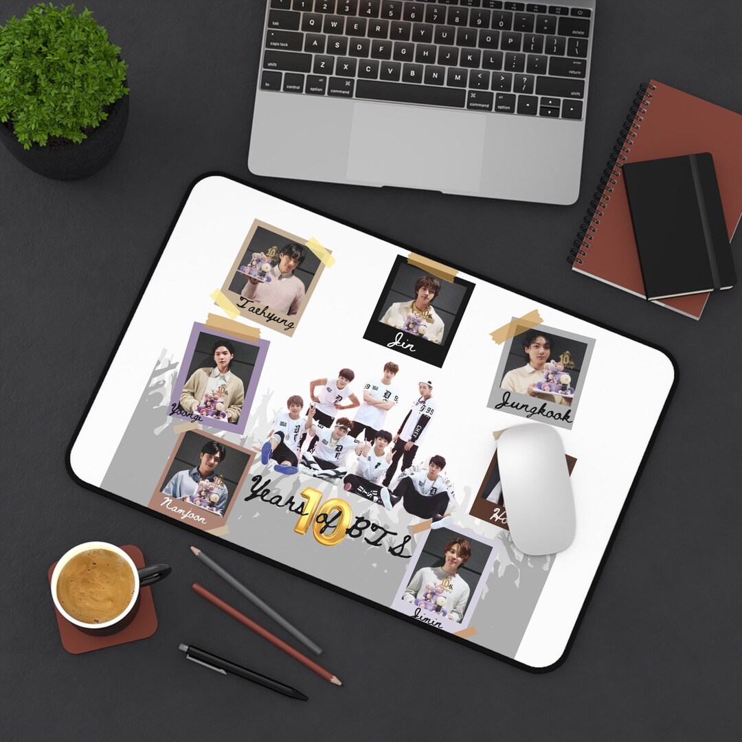 BTS Inspired Computer Laptop Desk Mat, Kpop 12"x18" Desk Mat, 10 Years ...