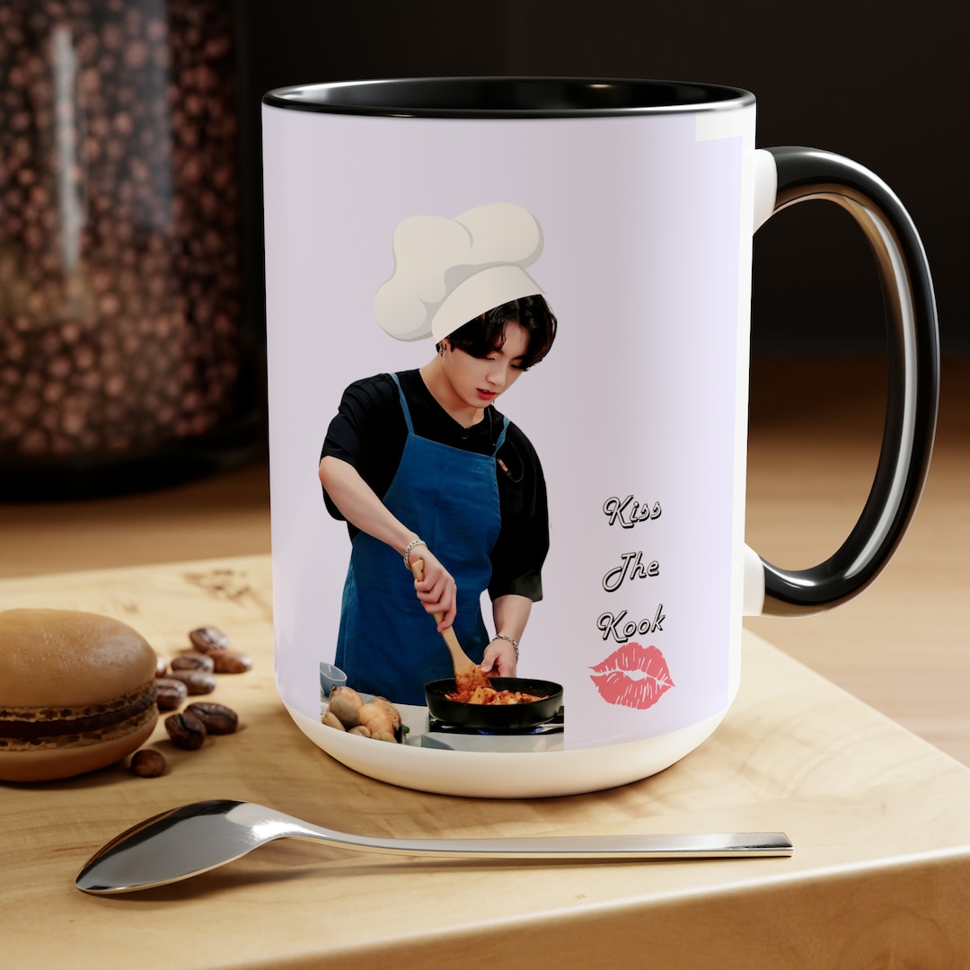 BTS Jungkook 15 Oz Mug, JK Kiss the Kook Coffee Mug K-pop Coffee Cup ...