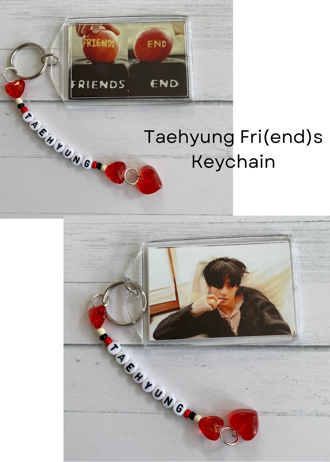 BTS V Fri(end)s Keychain , Taehyung Double Sided Keychain, Kpop ...