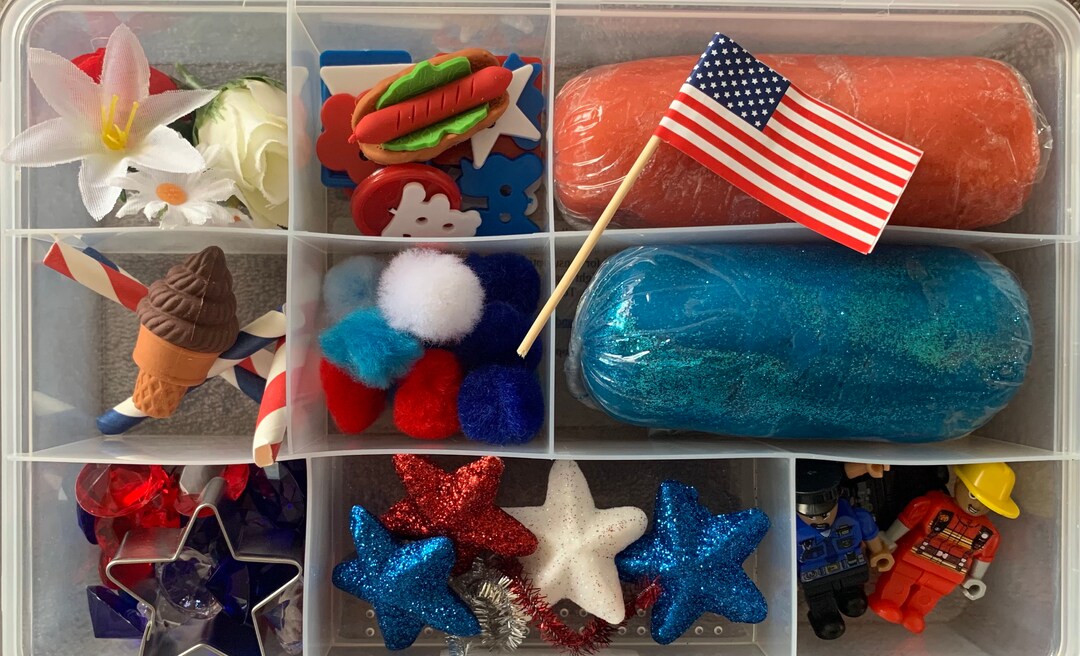 Patriotic Themed Play Dough Sensory Kit - Etsy