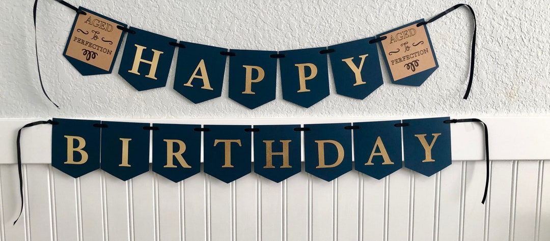 Aged to Perfection Birthday Banner, Aged to Perfection Party, Adult ...