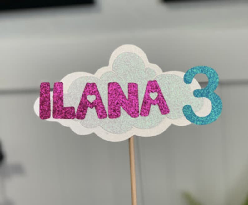 Cloud Cake Topper With Age and Name, Cloud Cake Topper, Rainbow Pony ...
