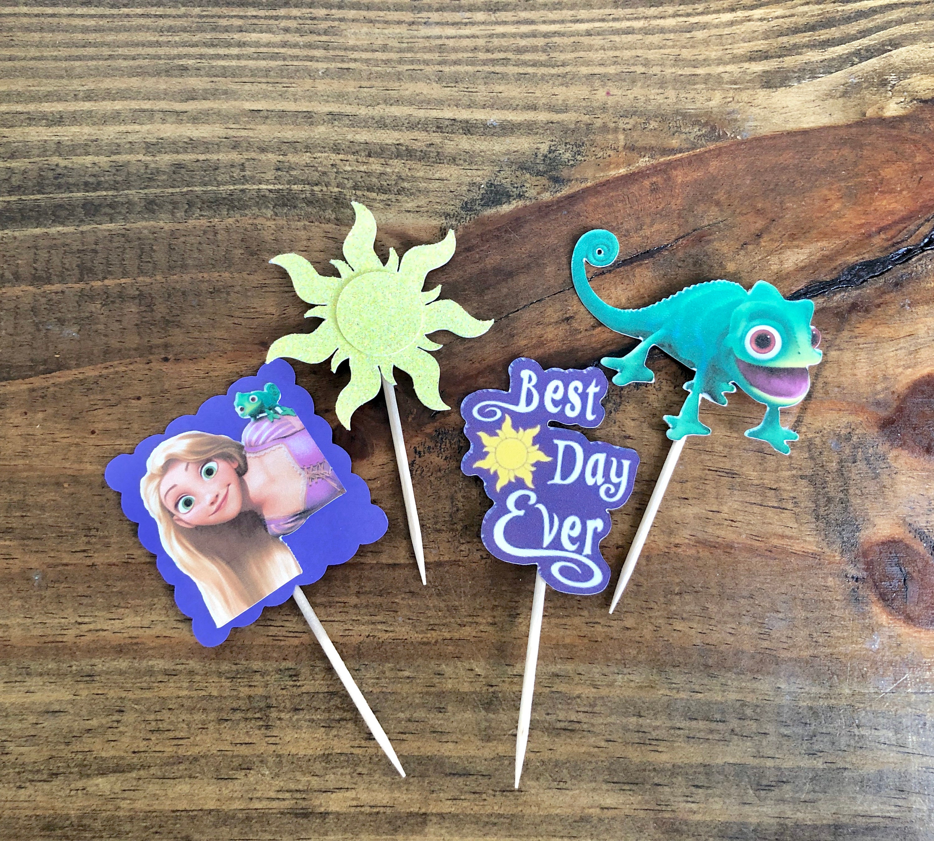 Rapunzel Cupcake Toppers, Tangled Cupcake Toppers, Tangled Party Decor ...