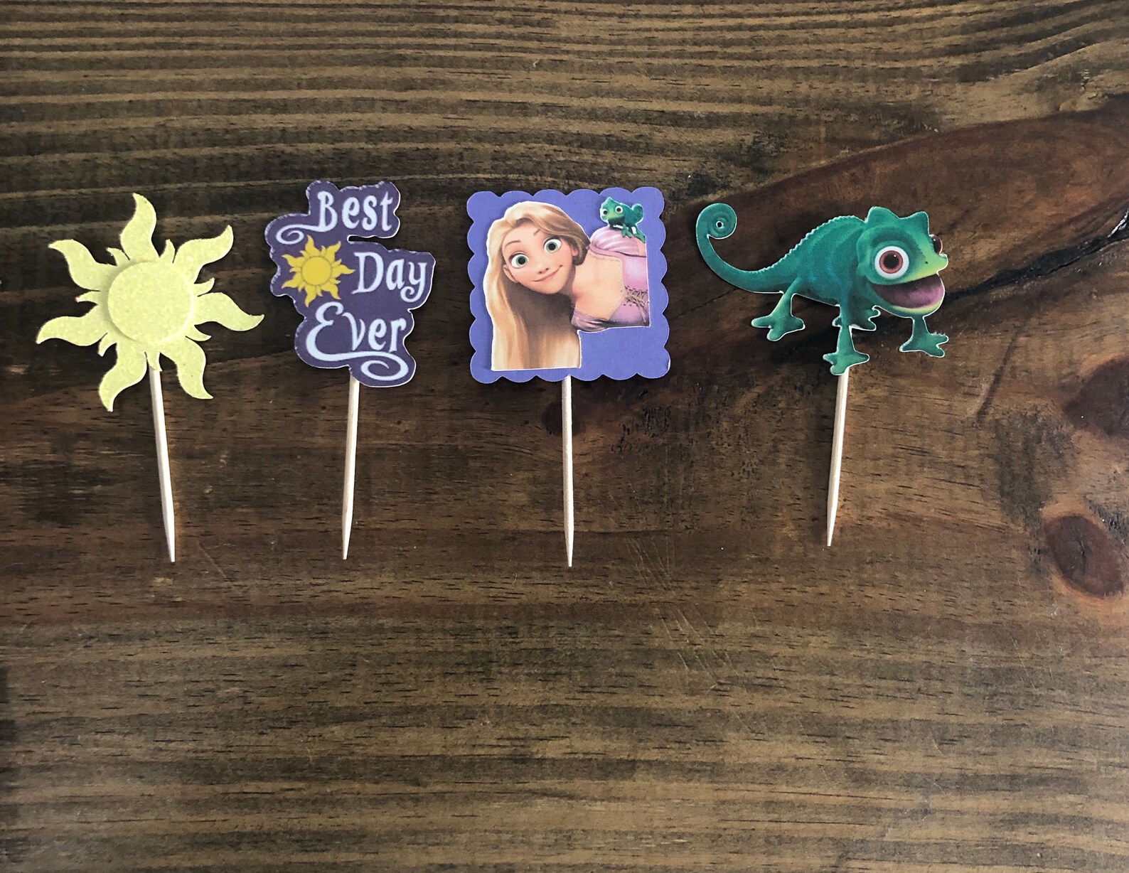 Rapunzel Cupcake Toppers, Tangled Cupcake Toppers, Tangled Party Decor ...