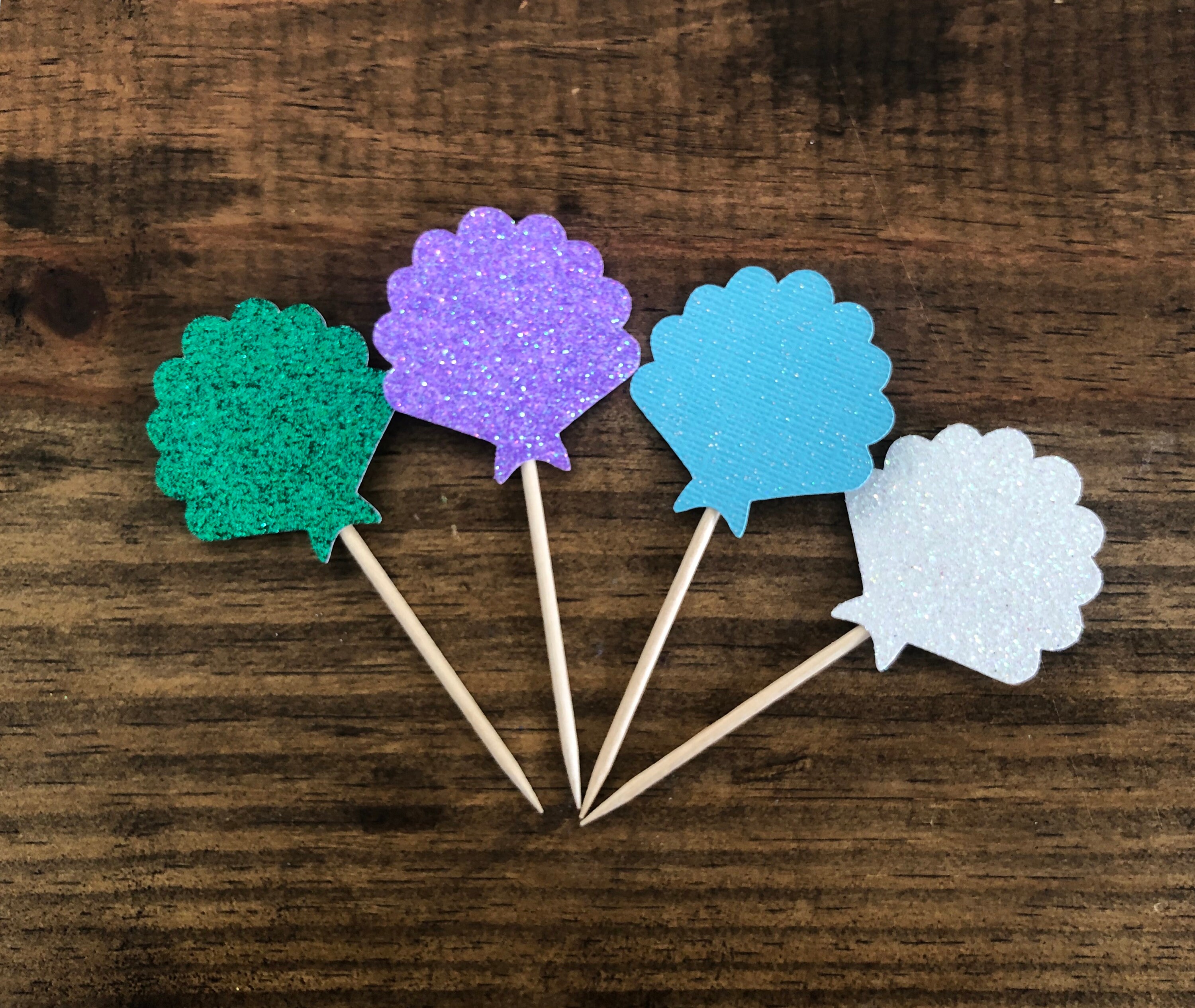 Mermaid Cupcake Toppers Shells Cupcake Toppers Under the Sea - Etsy