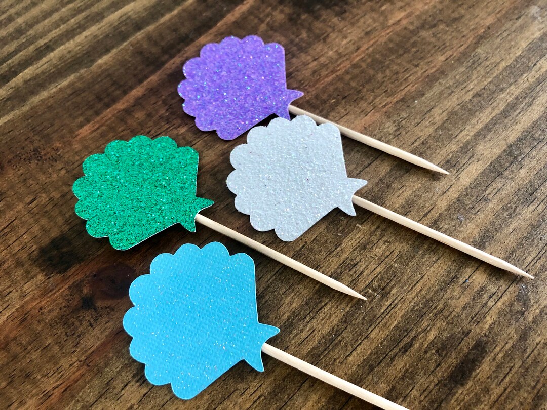 Mermaid Cupcake Toppers, Shells Cupcake Toppers, Under the Sea Cupcake ...