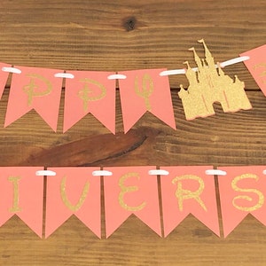 Princess Birthday Banner, Princess Castle Birthday Banner, Princess ...