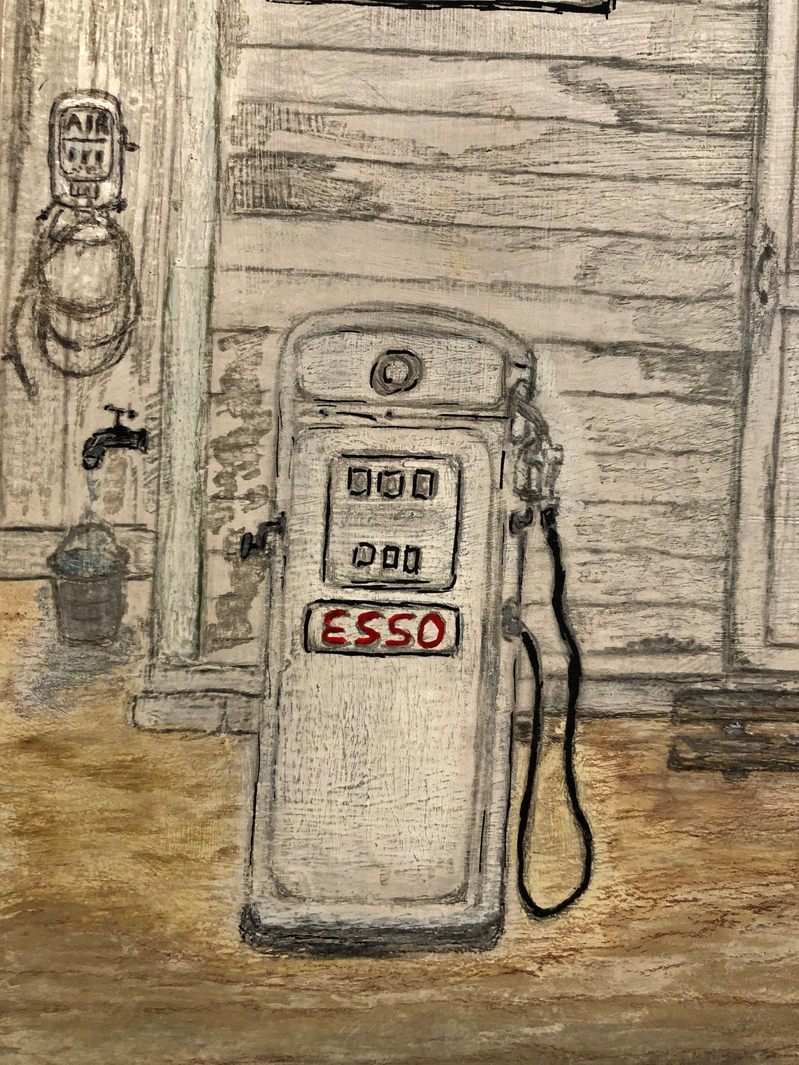 Hot Rod Art, Gas Pump Art, Gasoline Station Art, Digital Art, Art Print ...