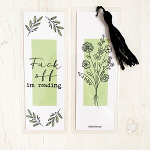 F off Im Reading Bookmarks Funny Double Sided Laminated - Etsy