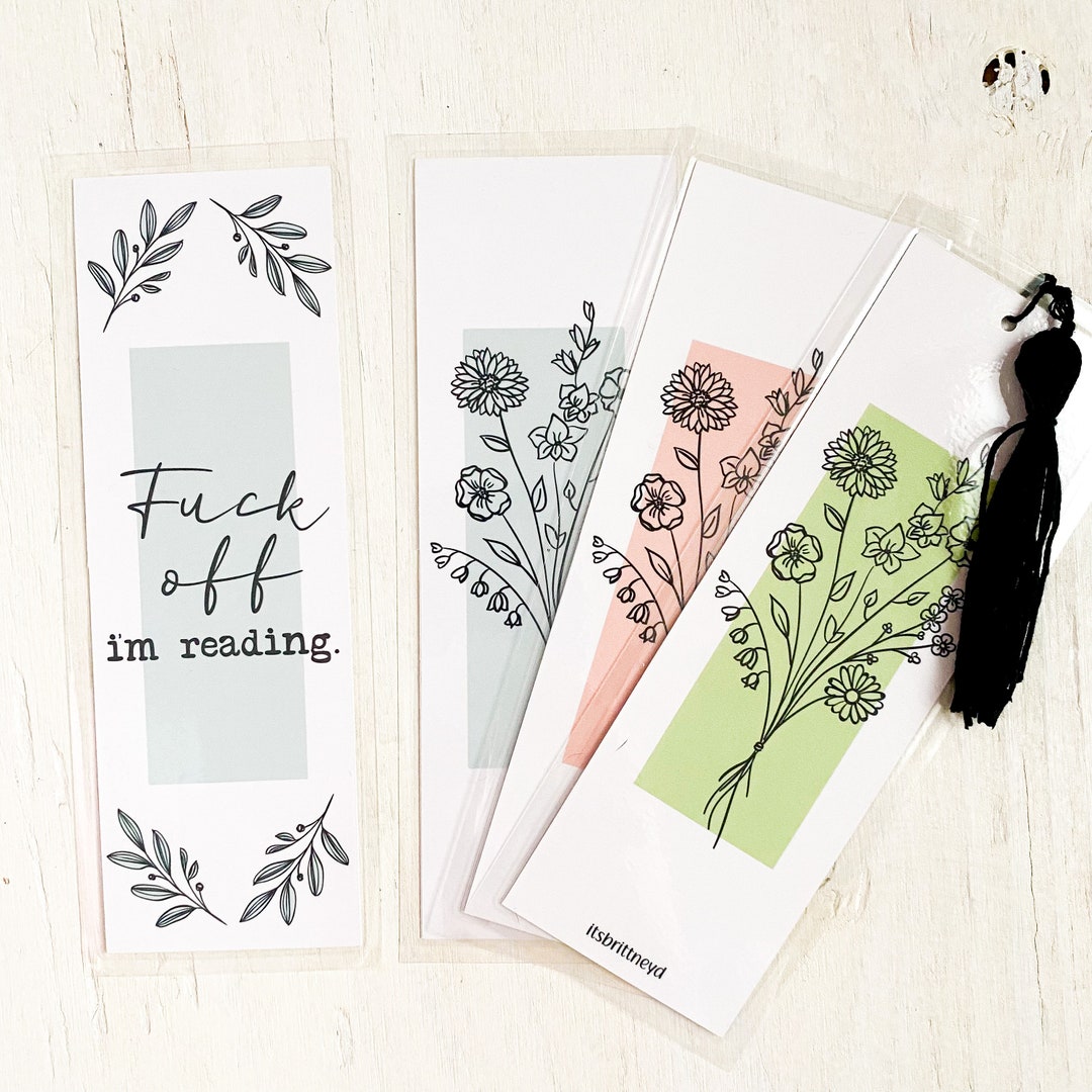 F off Im Reading Bookmarks Funny Double Sided Laminated - Etsy