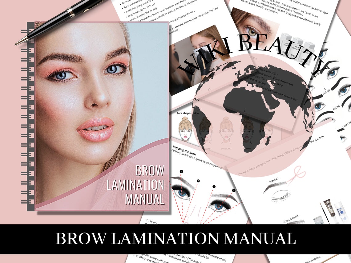 Brow Lamination Manual, PDF Download for Personal Use or Student Training, Brow Mapping, Color ...