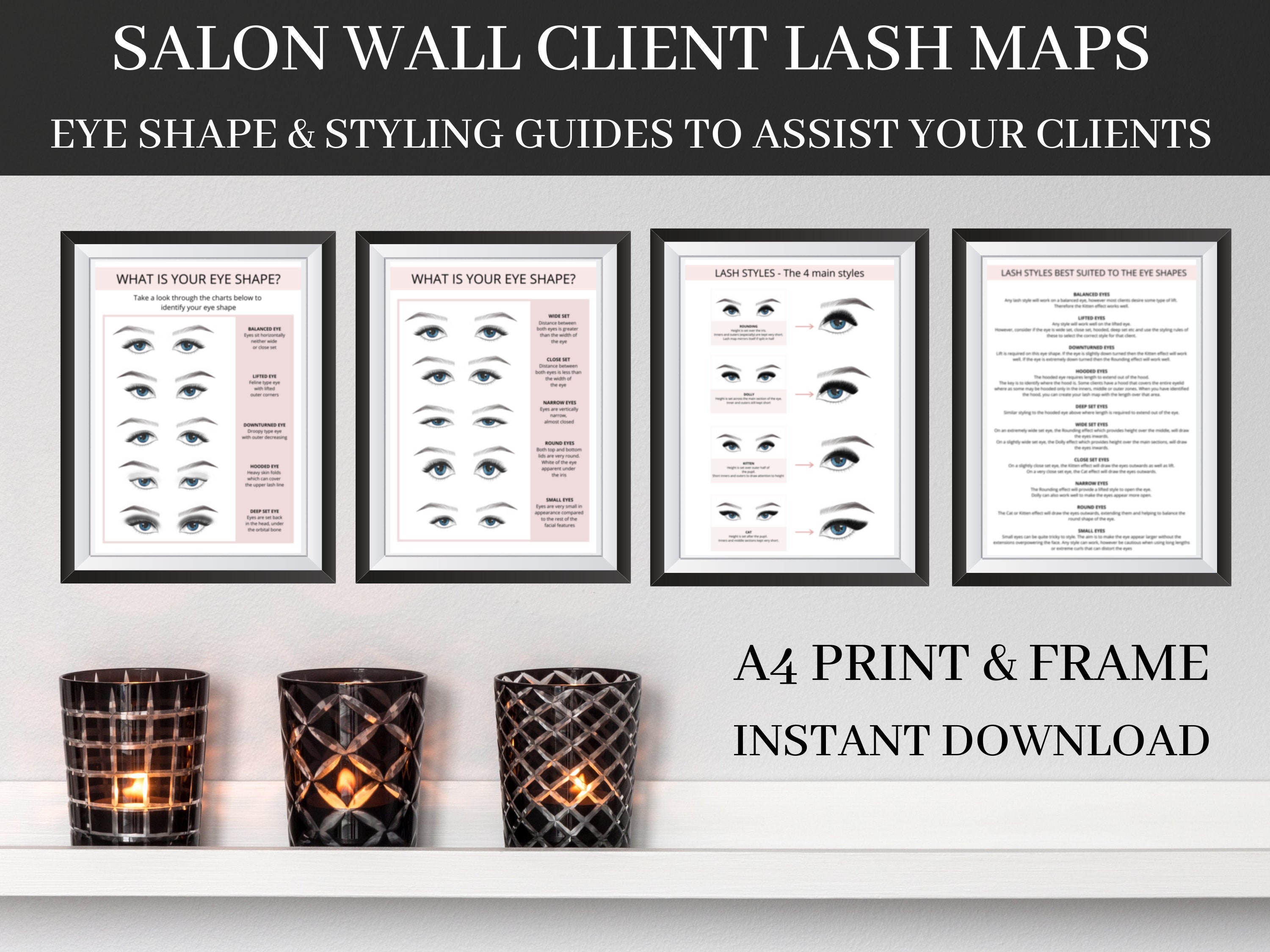 Lash Mapping Lash Styling A4 Wall Print Out. Styling Guides to Assist ...