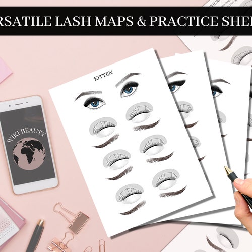 Lash Map Sheets Printable Lash Mapping Sheets Eyelash - Etsy Canada
