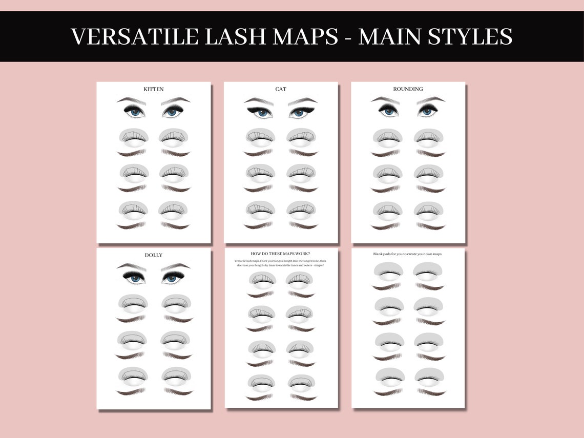 LASH MAPPING Guides for Eyelash Extensions. Students/trainers - Etsy ...