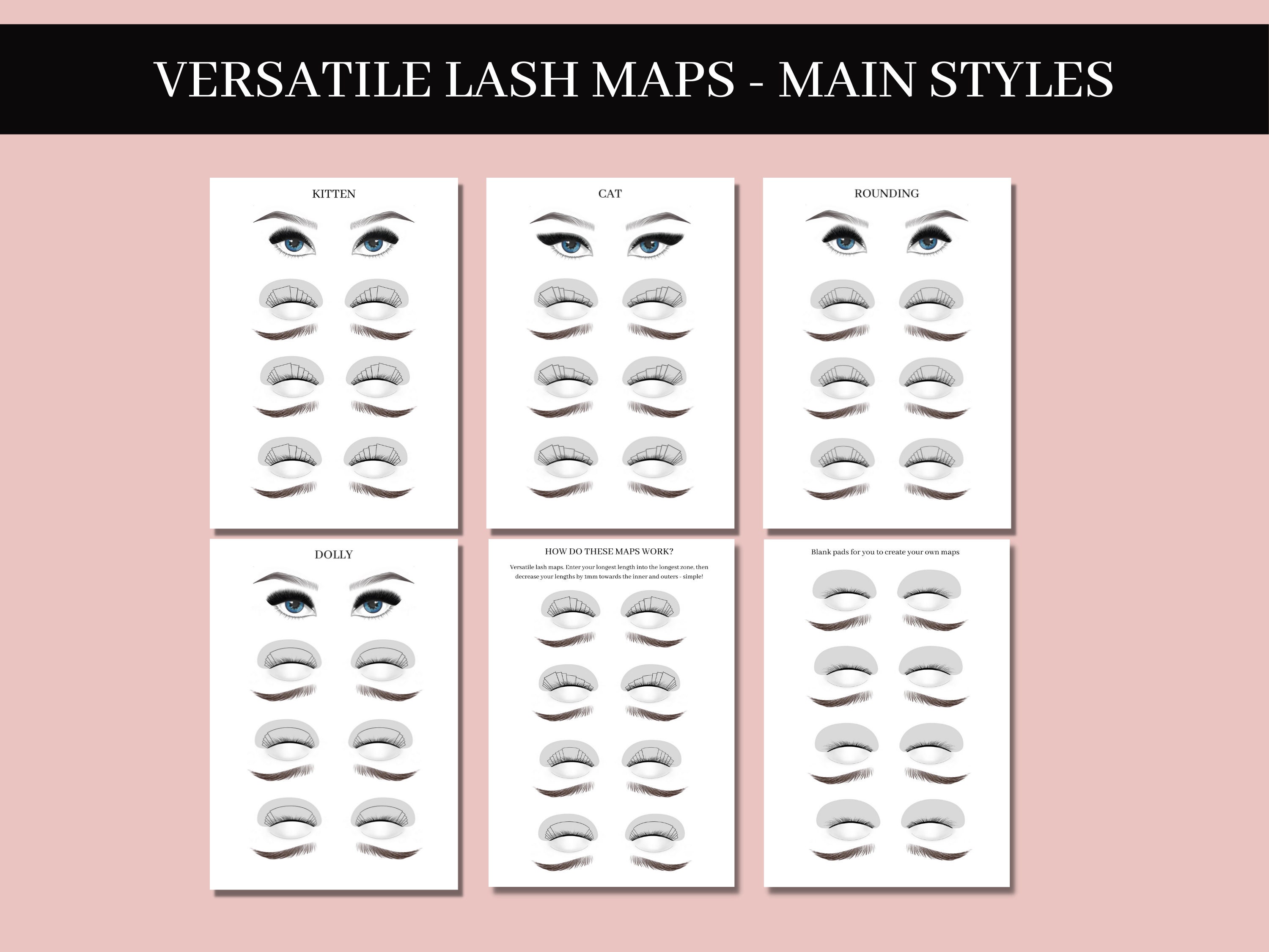 LASH MAPPING Guides for Eyelash Extensions. Students/trainers - Dolly ...