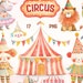 Circus Watercolor Clipart Set, Circus Carnival, Baby Shower Clipart ...