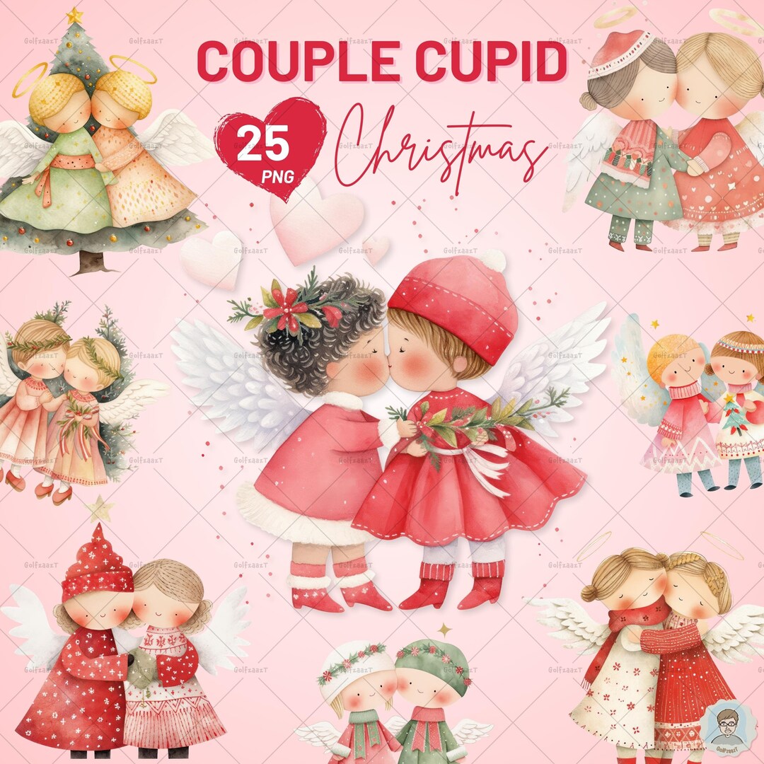 Christmas Couple Angels Clipart, Angel Clipart Bundle, Little Couple ...