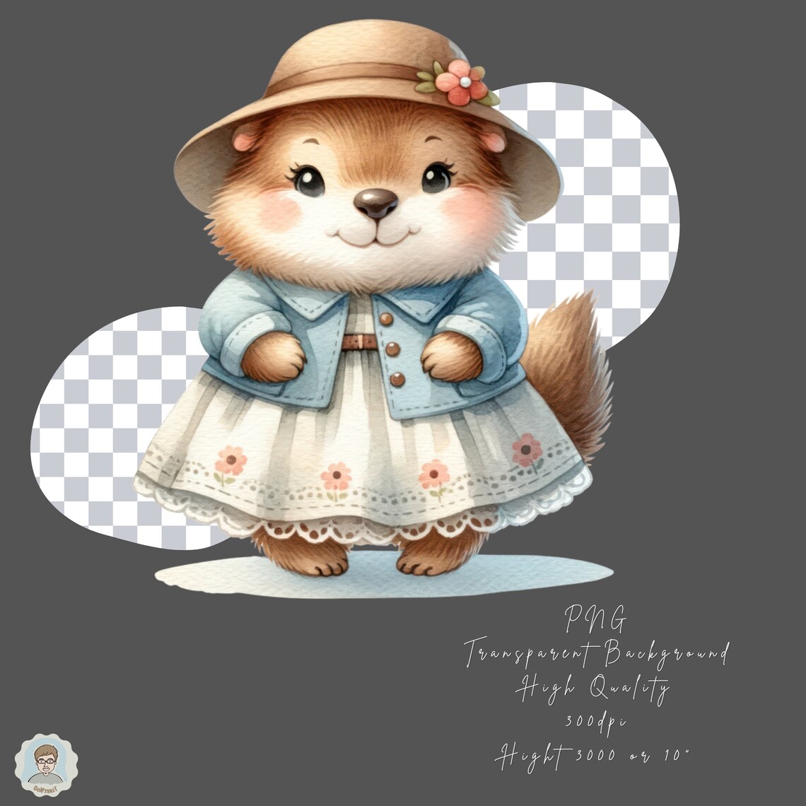 Cute Watercolor Groundhog Day Clipart, Happy Groundhog, Marmot Clipart ...