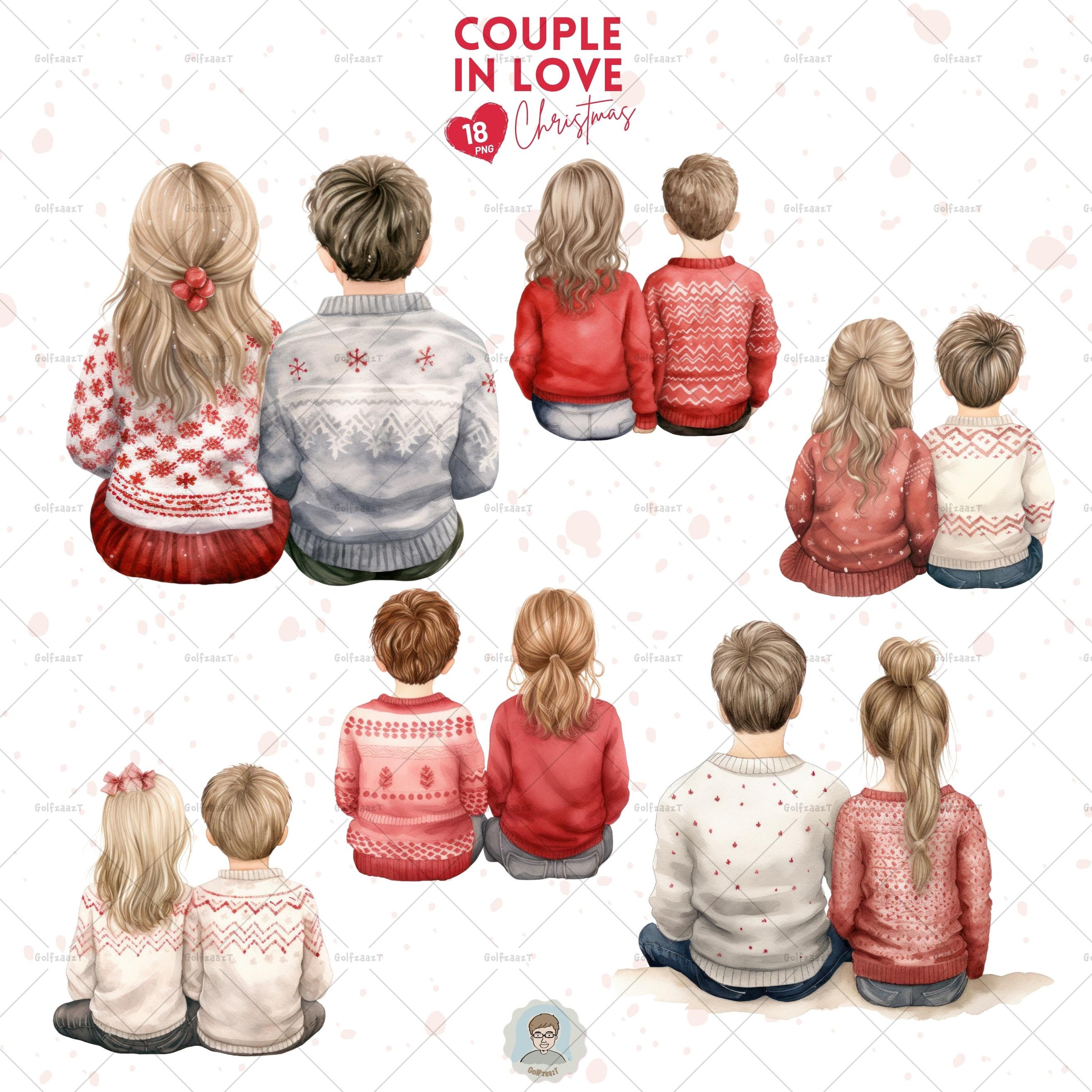 Winter Couples Clipart, Christmas Couple Clipart, Christmas Lover ...