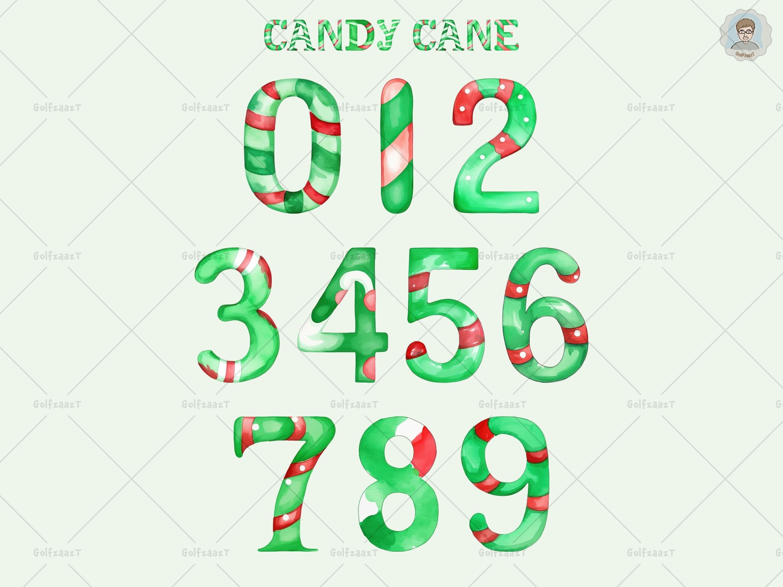 Candy Cane Alphabet Clipart, Christmas PNG Letter, Christmas Font ...