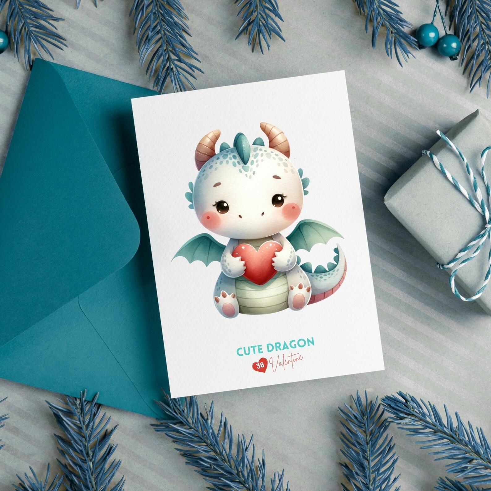 Cute Baby Dragon Valentine Clipart, Dragon Love PNG, Valentine ...